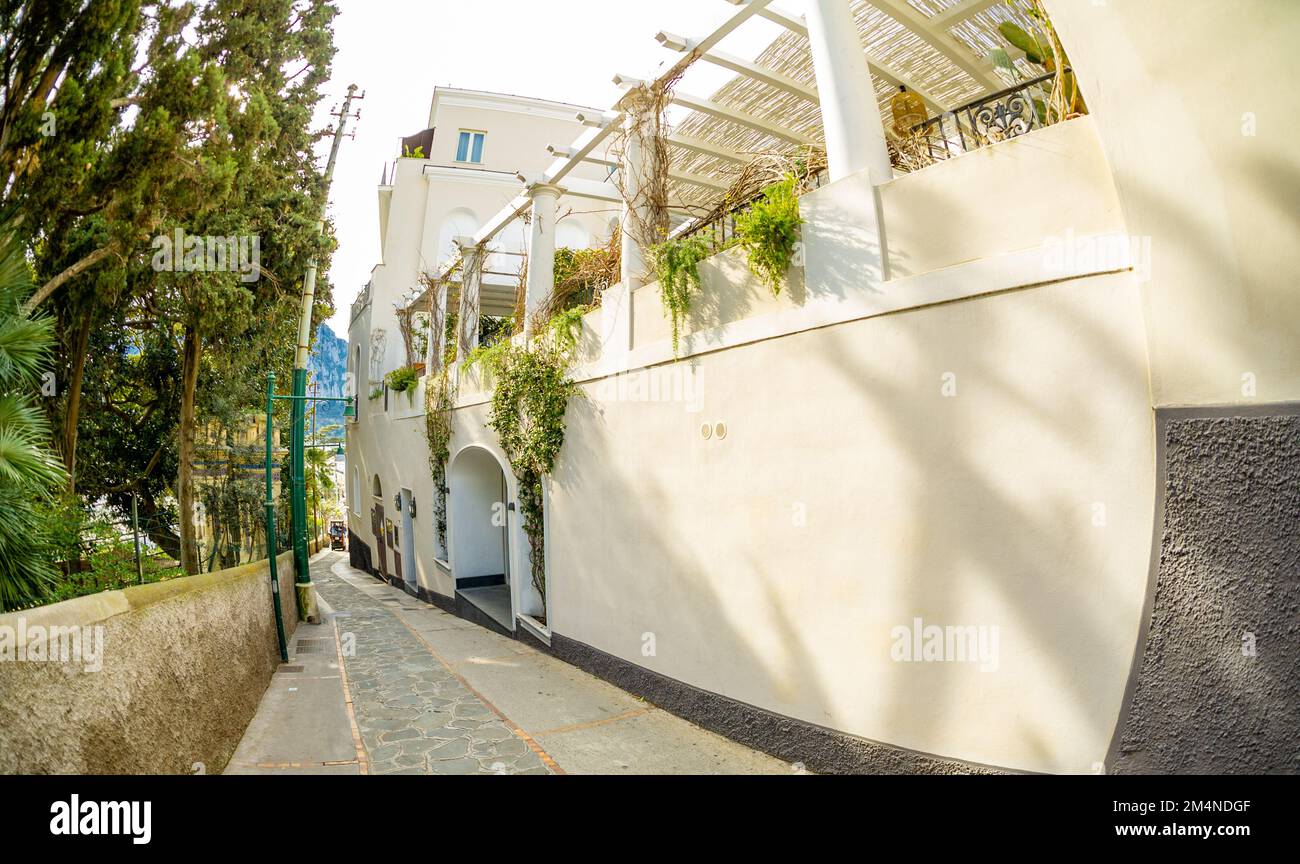 April 20 2022-Capri a beautiful island with very narrow streets like a ...