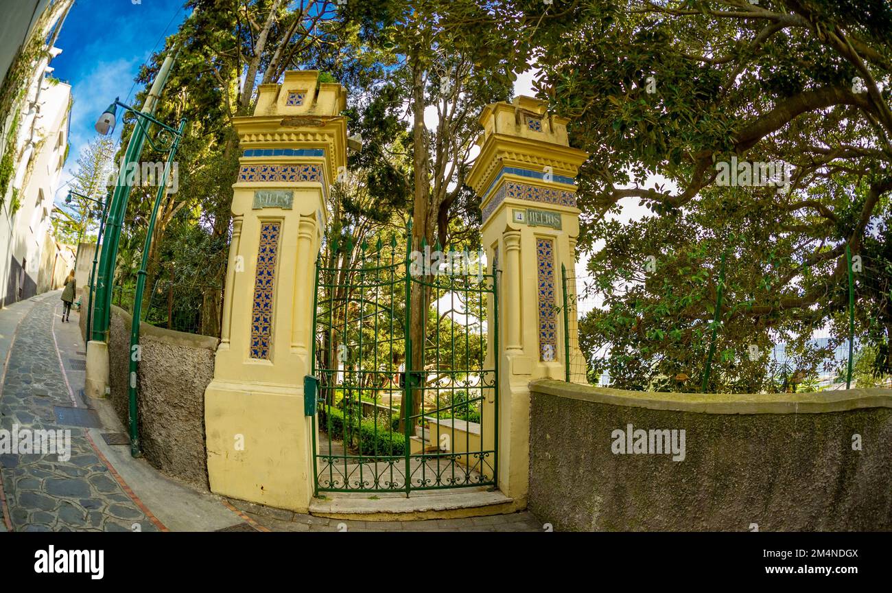 April 20 2022-Capri a beautiful island with very narrow streets like a ...
