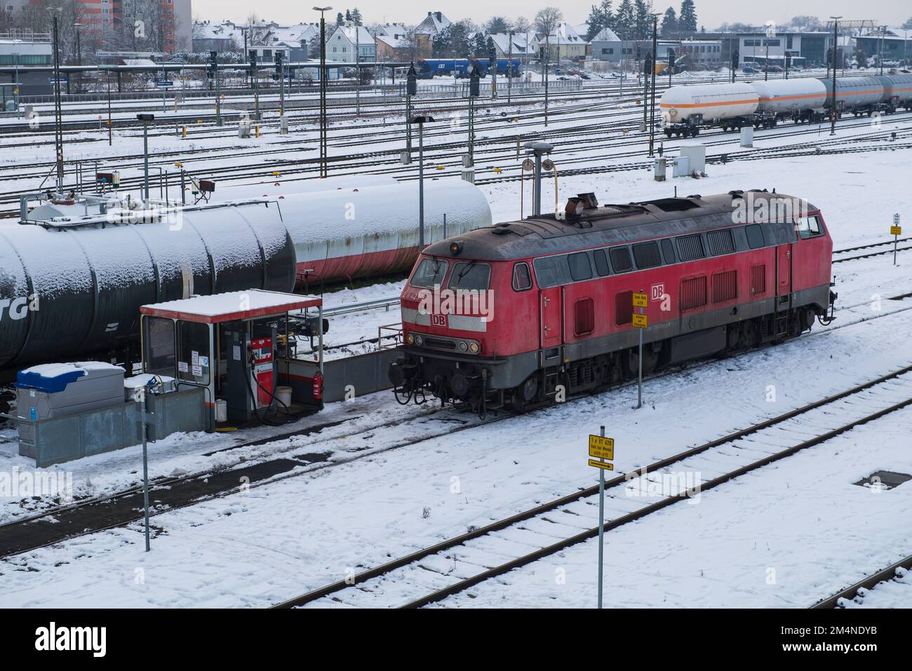 Muehldorf,Germany- December 19,2022:A diesel locomotive belonging to ...