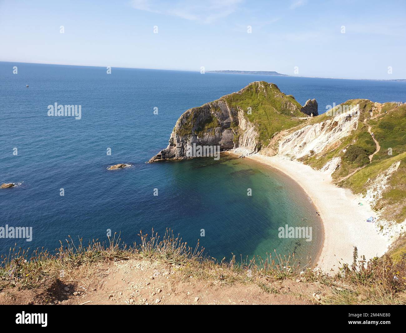 An aerial view of a beautiful sea near the mountains in England, UK ...
