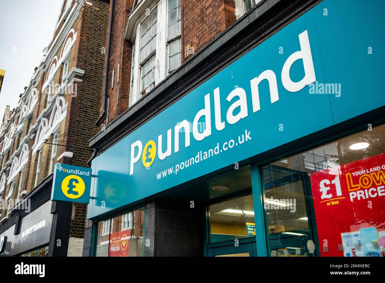 London- September 2022: Poundland store in Tooting, a British discount ...