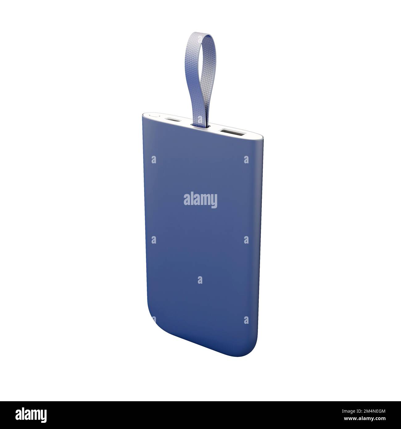 A 3d blue power bank isolated on a white background Stock Photo - Alamy