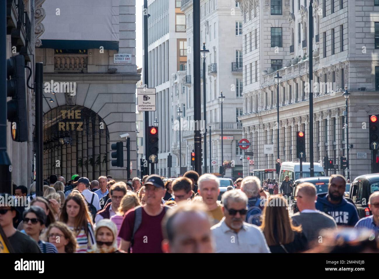 London- September 2022: Busy London street scene by the Ritz hotel on ...