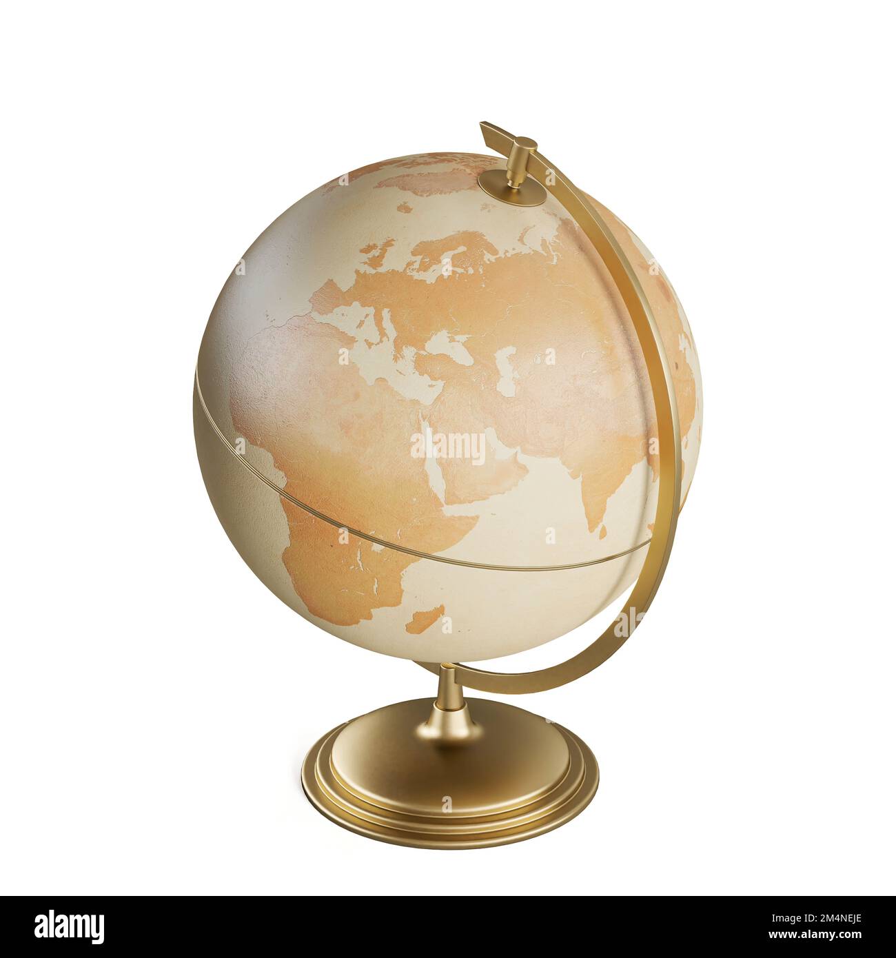 A 3d brown globe model isolated on a white background Stock Photo - Alamy