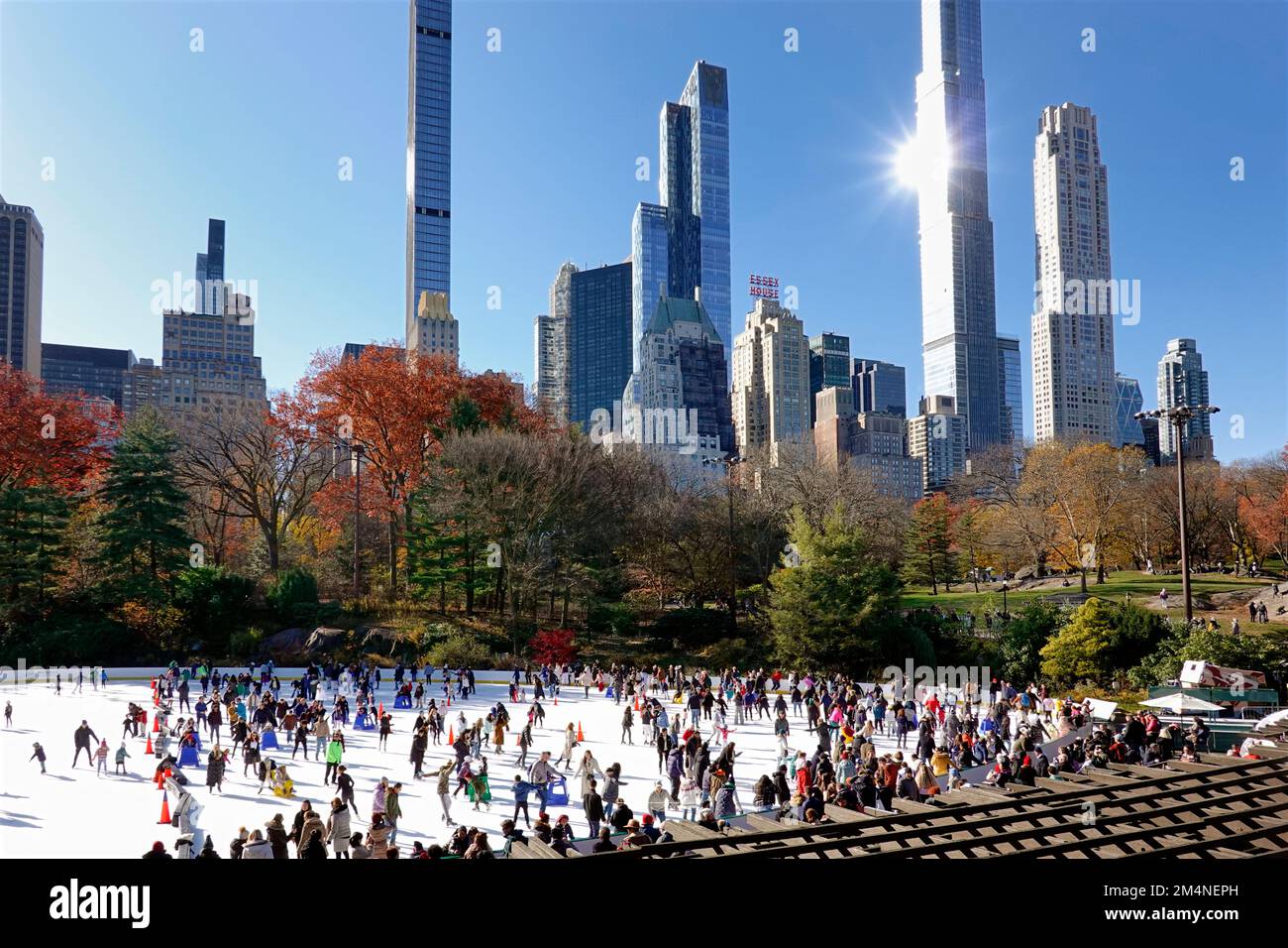 Wollman Ice Skating ring in Central Park, New York Stock Photo - Alamy