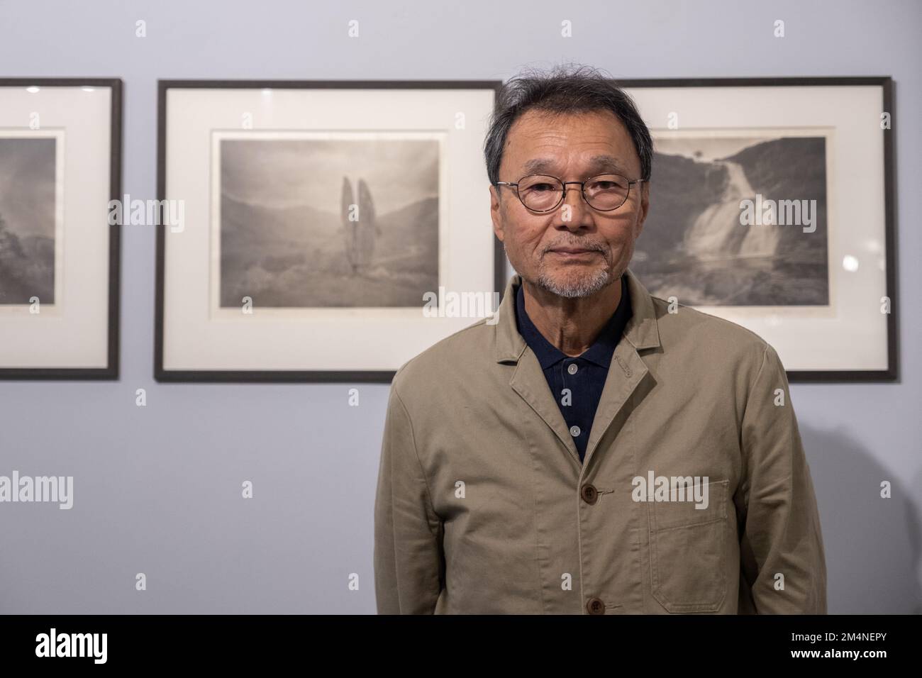 Japanese photographer Takeshi Shikama at the opening of his solo ...