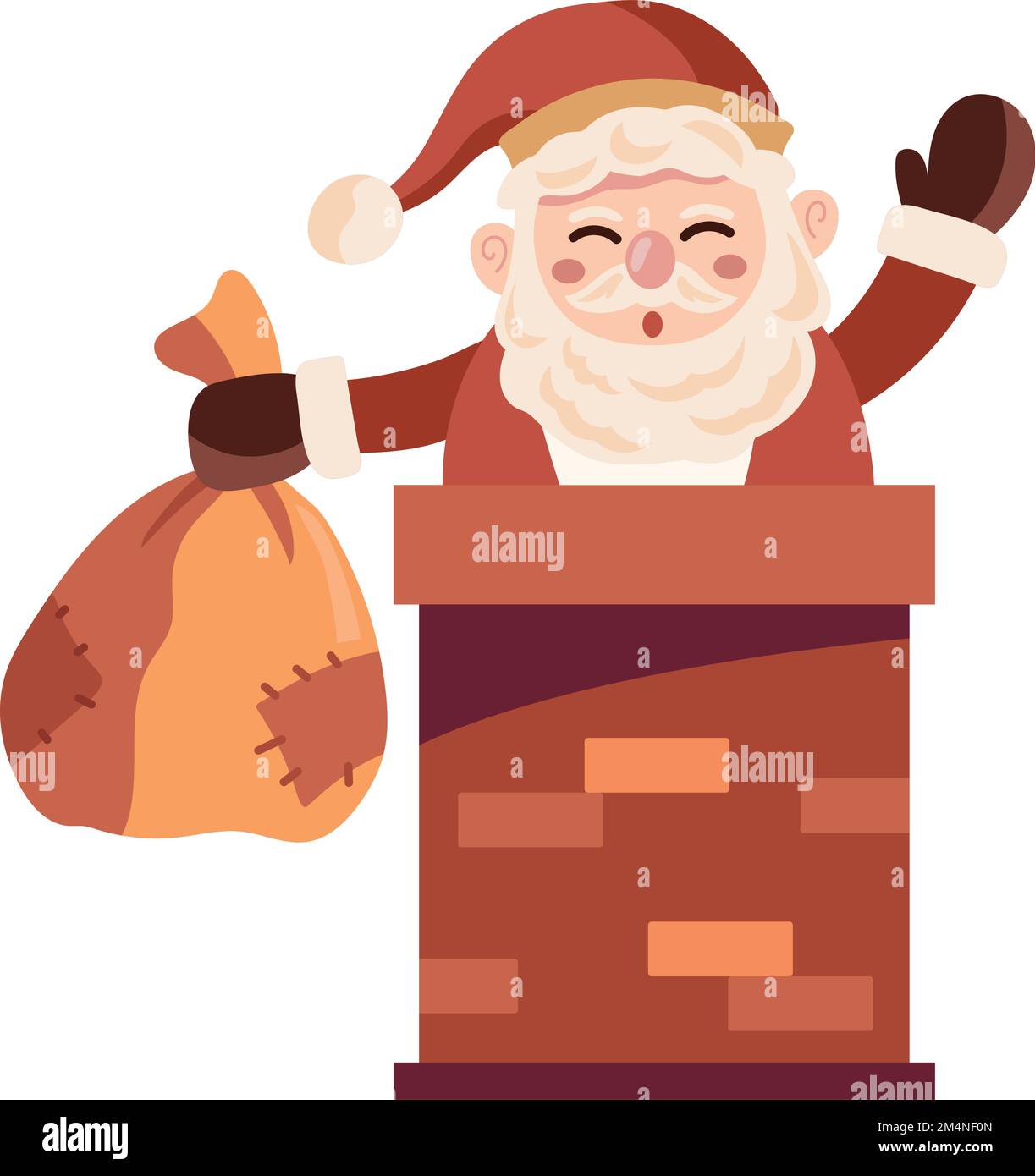 santa claus in chimney Stock Vector Image & Art - Alamy