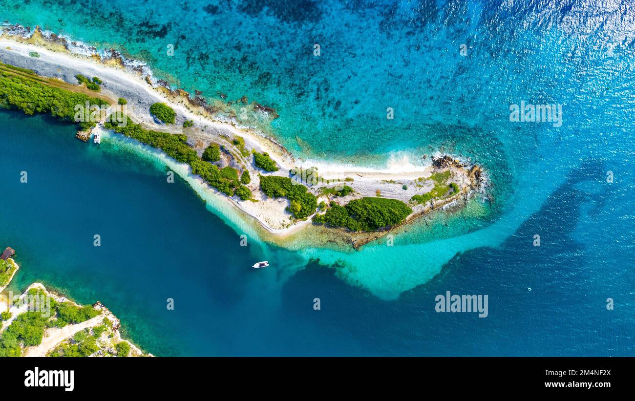 An aerial view of Caribean Lost Beach in summer Stock Photo - Alamy