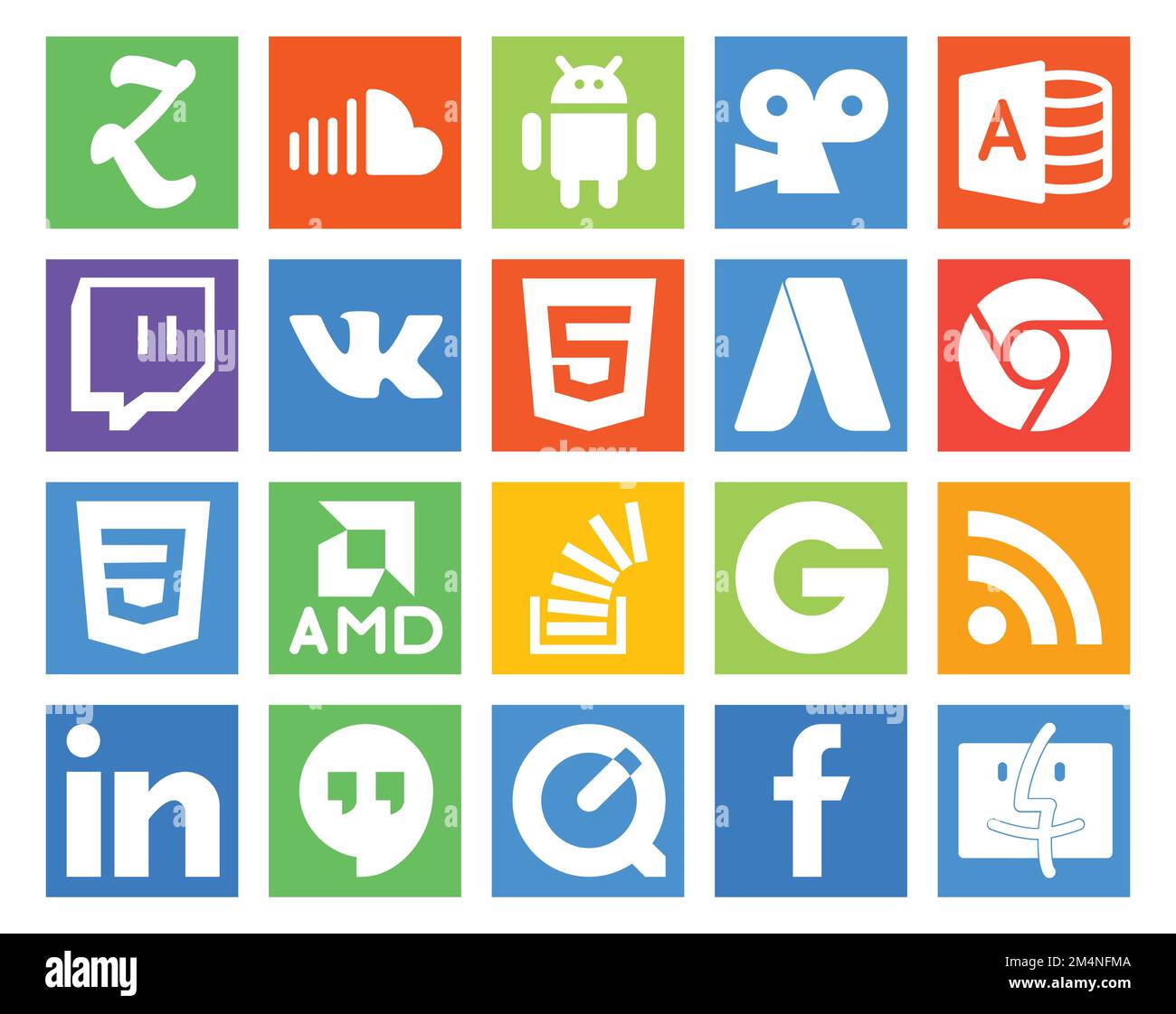 20 Social Media Icon Pack Including Overflow Question Vk Stockoverflow Css Stock Vector