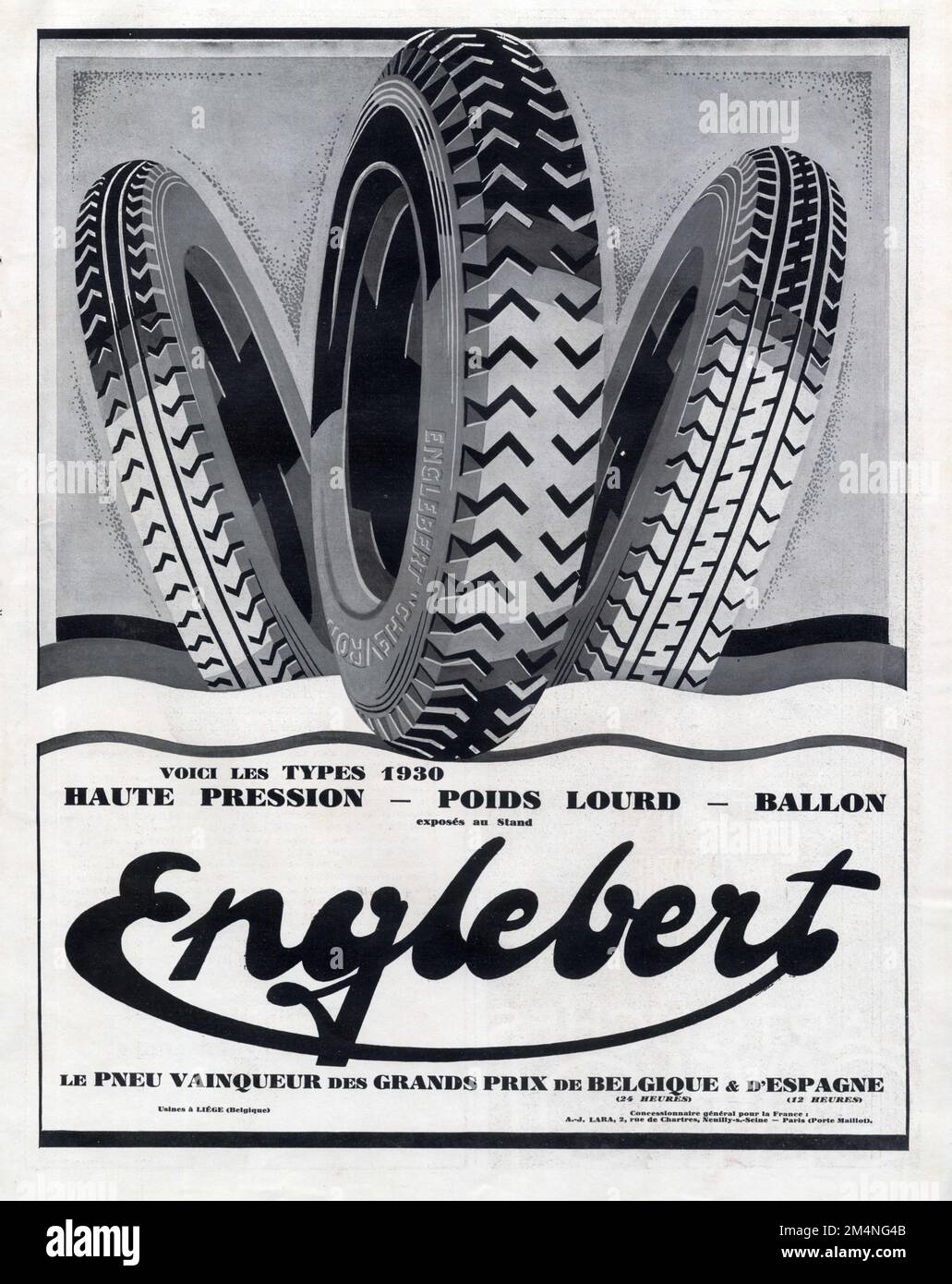 PUBLICITÉ ANCIENNE ENGLEBERT. LE PNEU VAINQUEUR DES GRANDS PRIX DE ...
