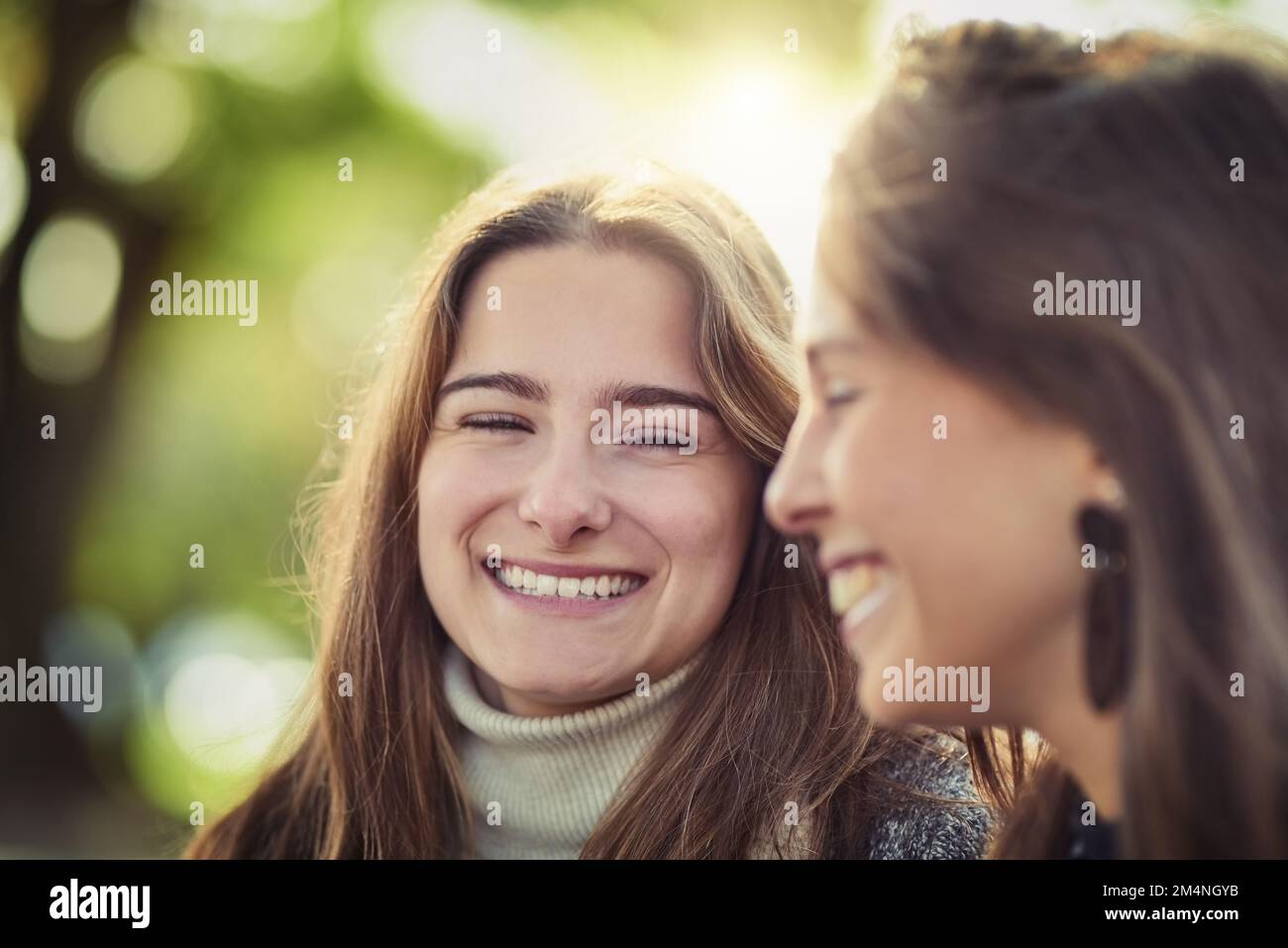 Best friends, through thick and thin. two attractive young women ...