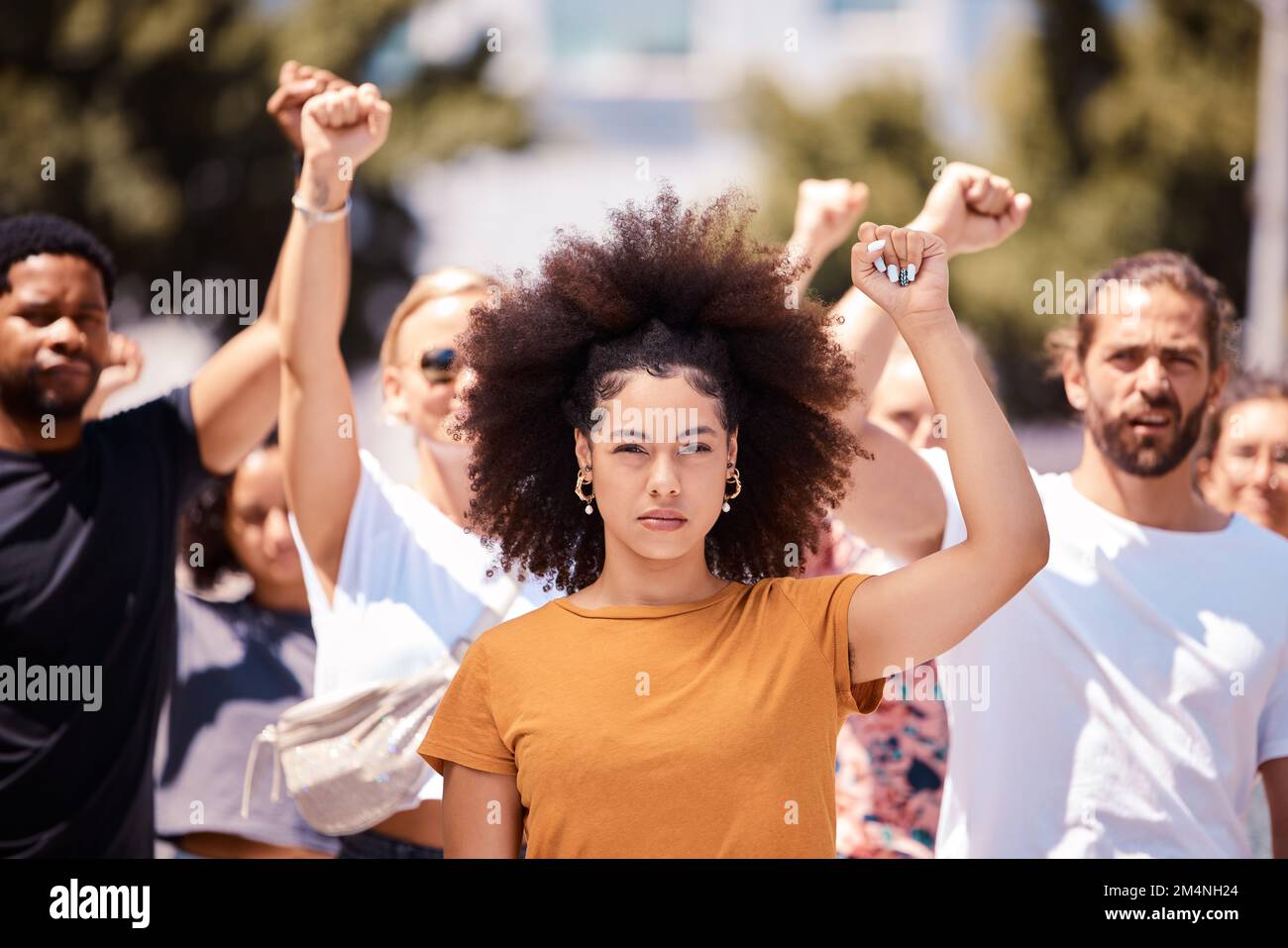 People protest for freedom, support fist for climate change or black ...