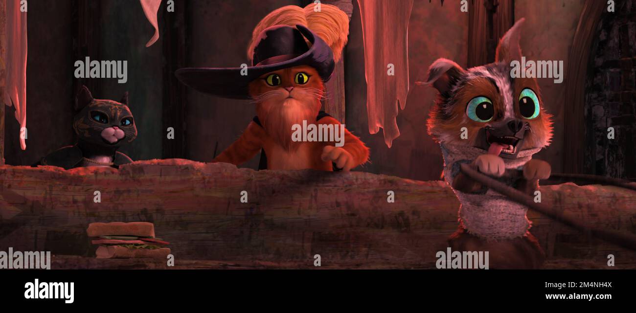 (from left) Kitty Soft Paws (Salma Hayek), Puss in Boots (Antonio ...