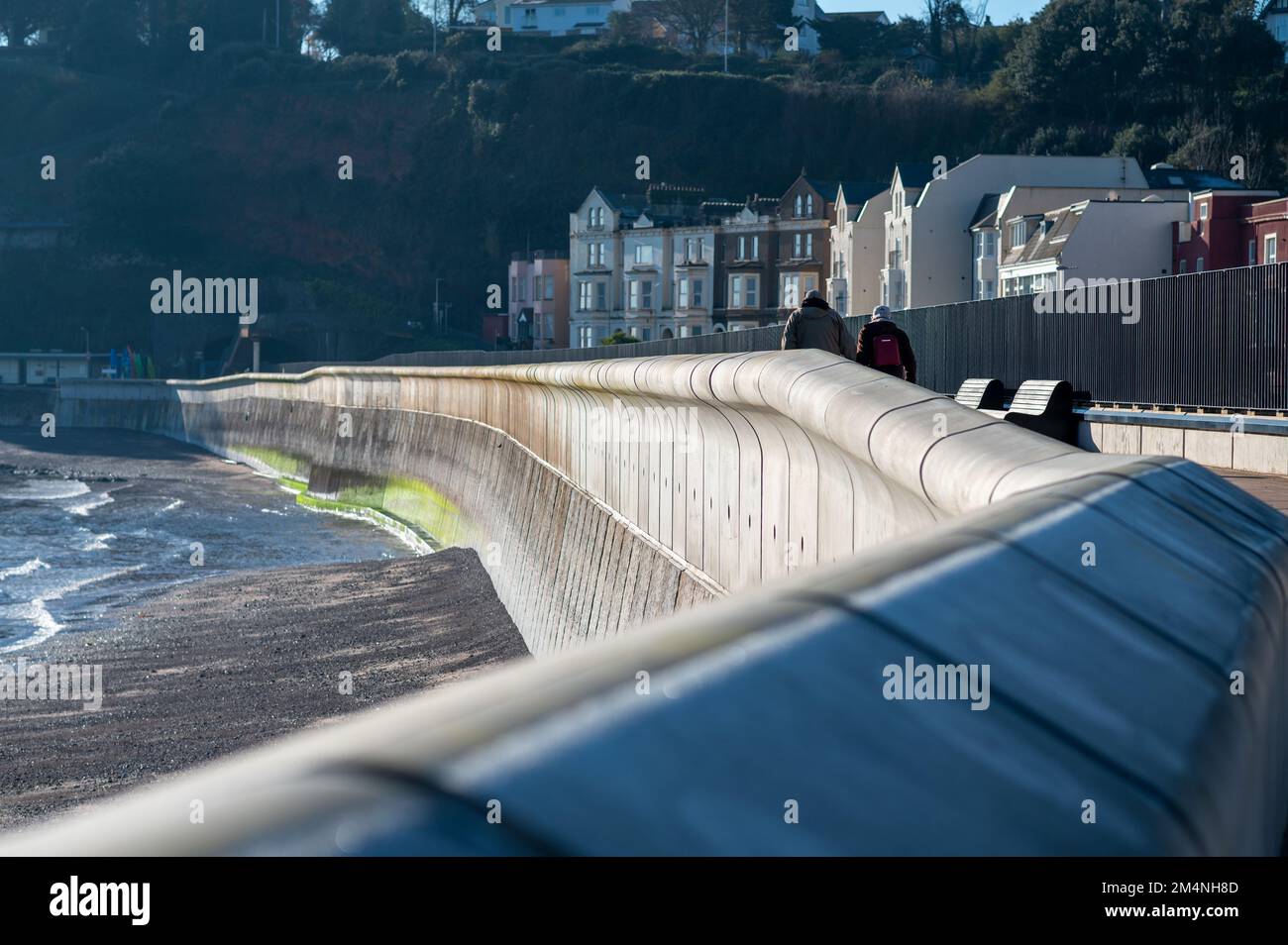storm defence at Dawlish uk with calm sea Stock Photo - Alamy