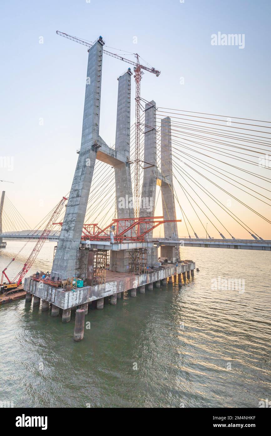 Cortalim, Goa - India - Dec 25th 2022: New Zuari Bridge - Cable Bridge ...