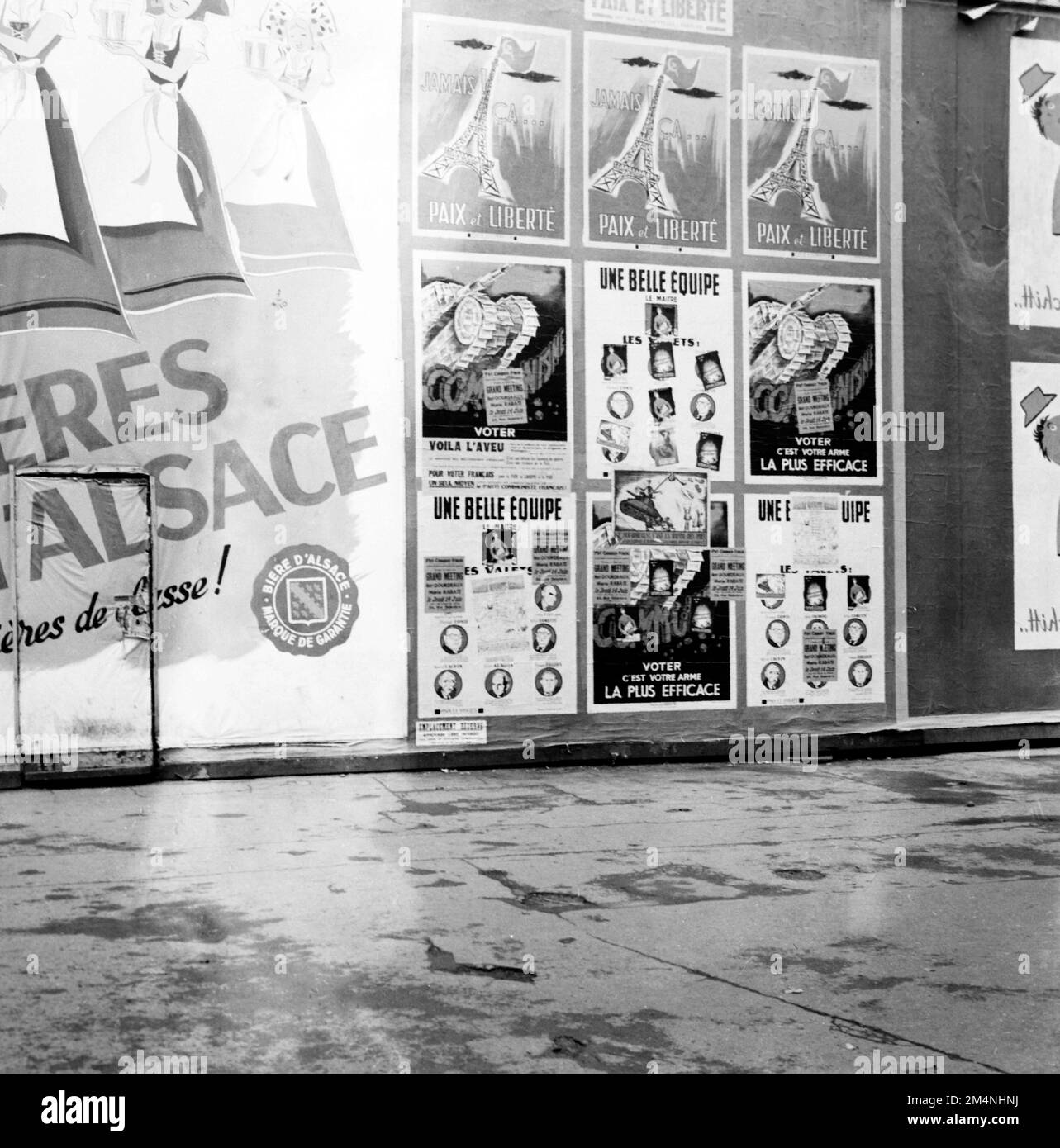 Paris Plastered with Political Posters. Photographs of Marshall Plan ...