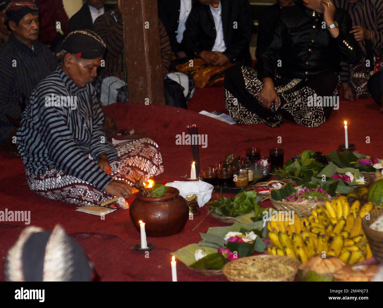 Javanese traditional ceremony at night Stock Photo - Alamy