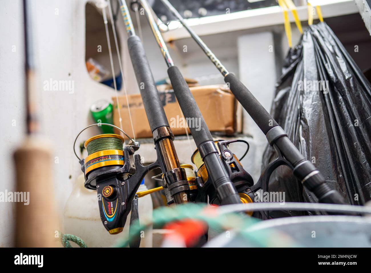 Set fishing rods equipment hi-res stock photography and images - Alamy