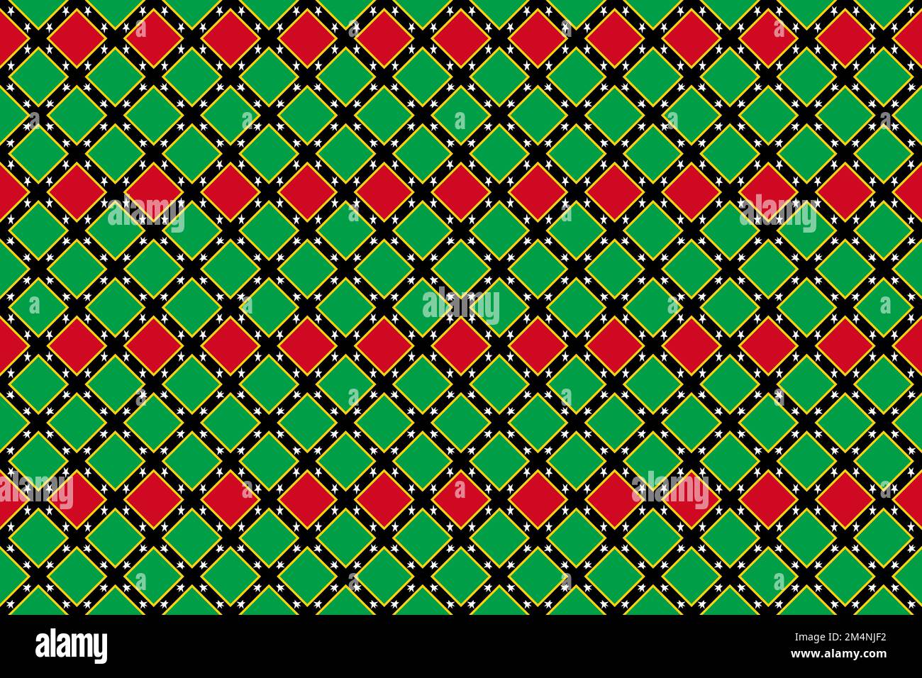 Geometric pattern in the colors of the national flag of Saint Kitts and ...