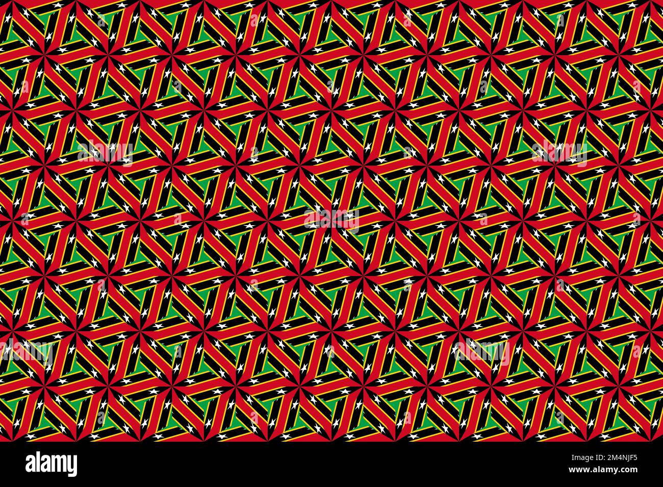 Geometric pattern in the colors of the national flag of Saint Kitts and ...