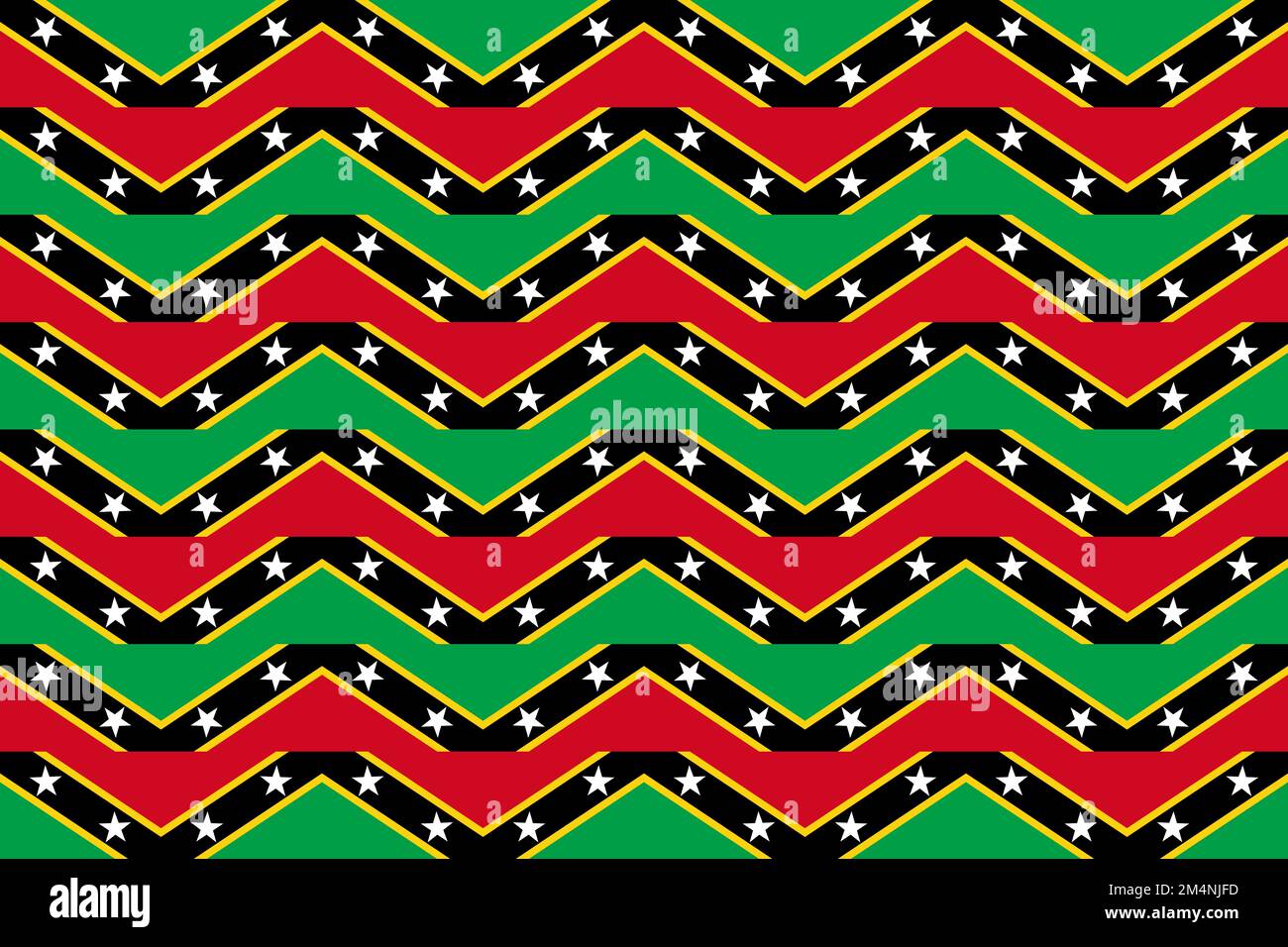 Geometric pattern in the colors of the national flag of Saint Kitts and ...