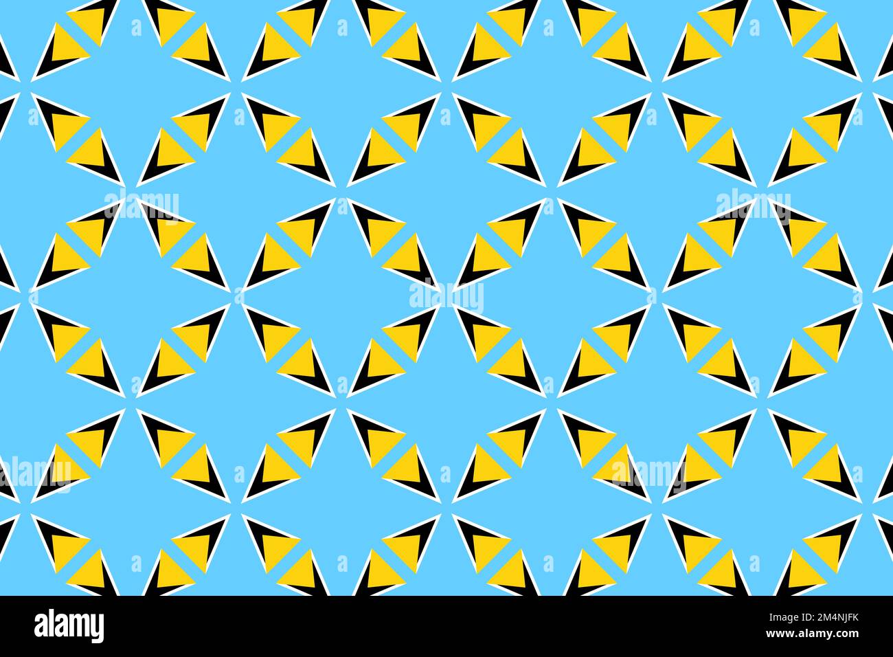 Geometric pattern in the colors of the national flag of Saint Lucia ...