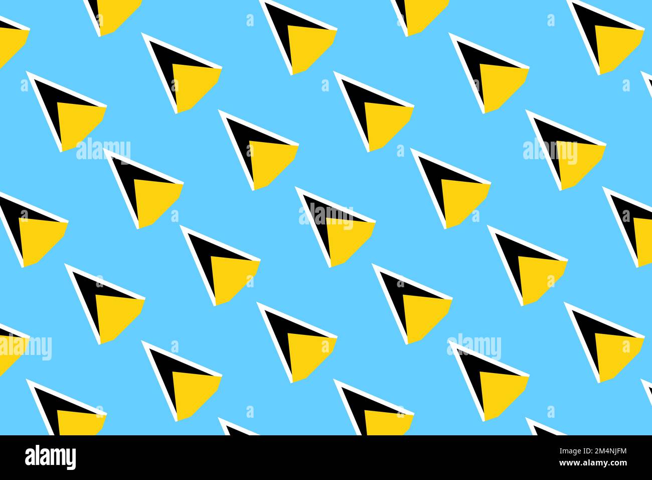 Geometric pattern in the colors of the national flag of Saint Lucia ...