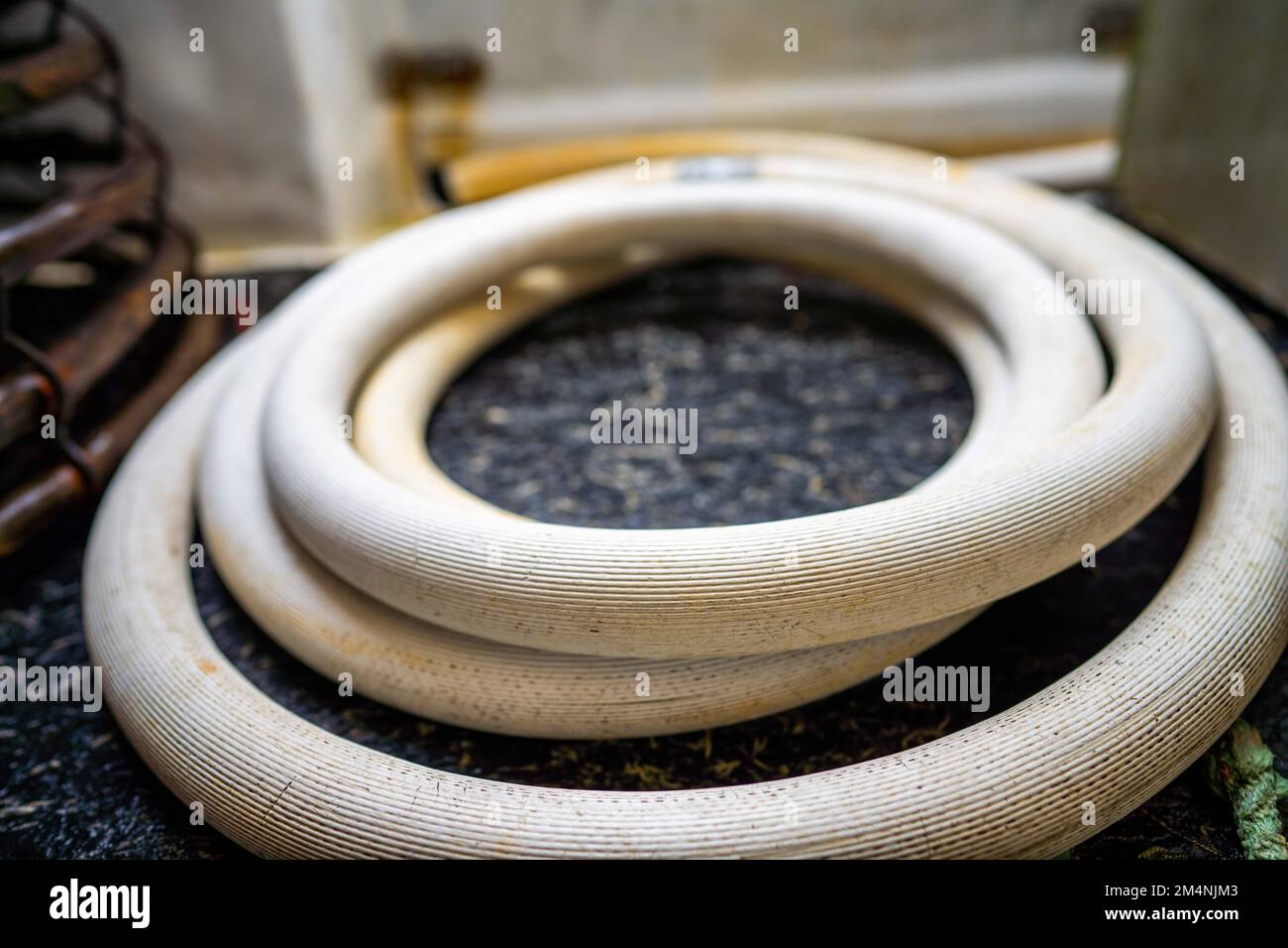 fishing boat white water hose on a crayfish boat in australia Stock ...
