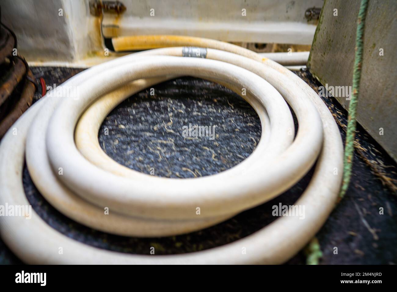 fishing boat white water hose on a crayfish boat in australia Stock ...