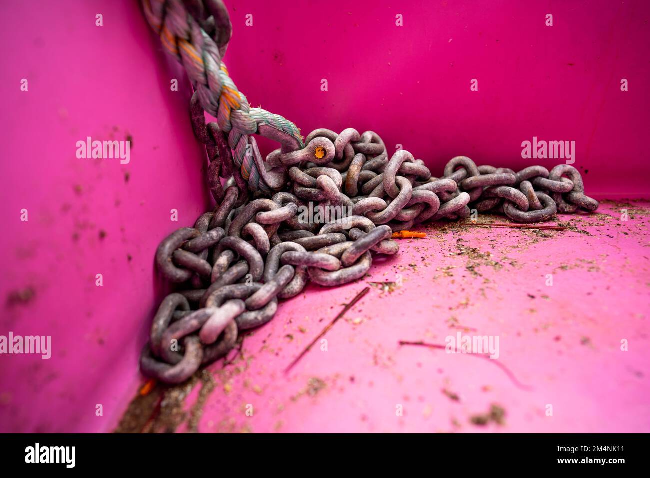 chain in a fish bin on a fishing boat in australia Stock Photo - Alamy