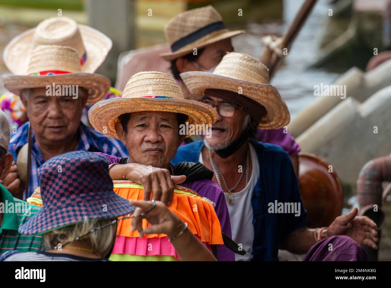 Traditional People at the Floating Market at the Klong Chula of the Mae ...
