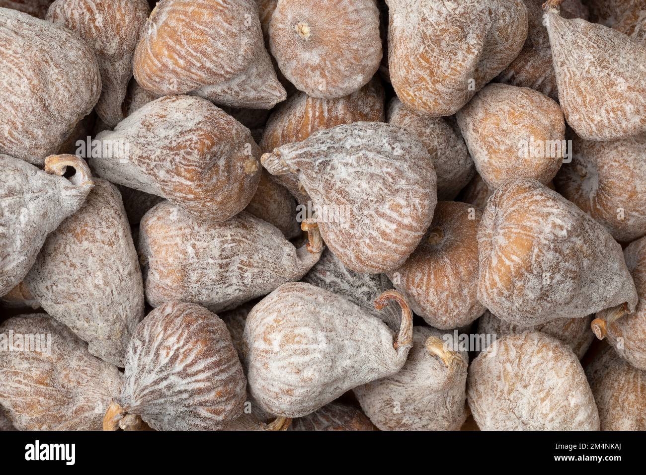 Sweet dried small spanish figs close up full frame as background Stock ...