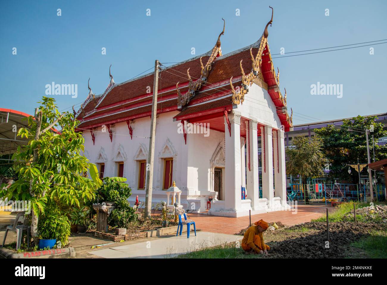 the Wat Kasem Soranaram or Wat Bang chak in the Town of Amphawa in the ...