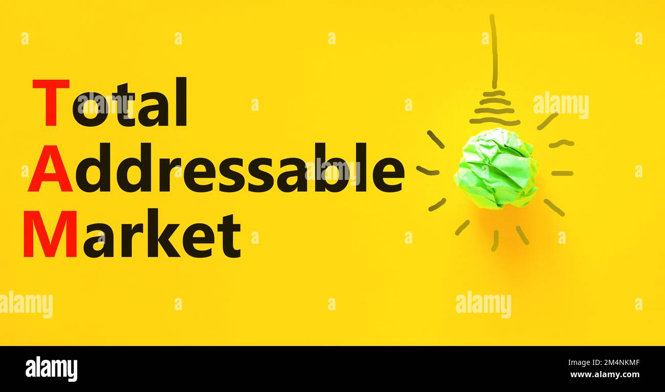 TAM total addressable market symbol. Concept words TAM total ...