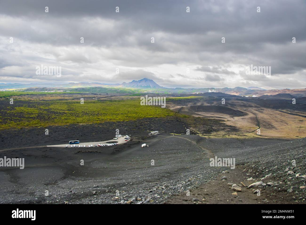 Hverfjall ring volcano crater in Myvatn region of North Iceland Stock ...