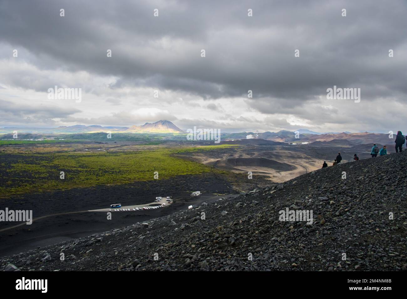 Hverfjall ring volcano crater in Myvatn region of North Iceland Stock ...