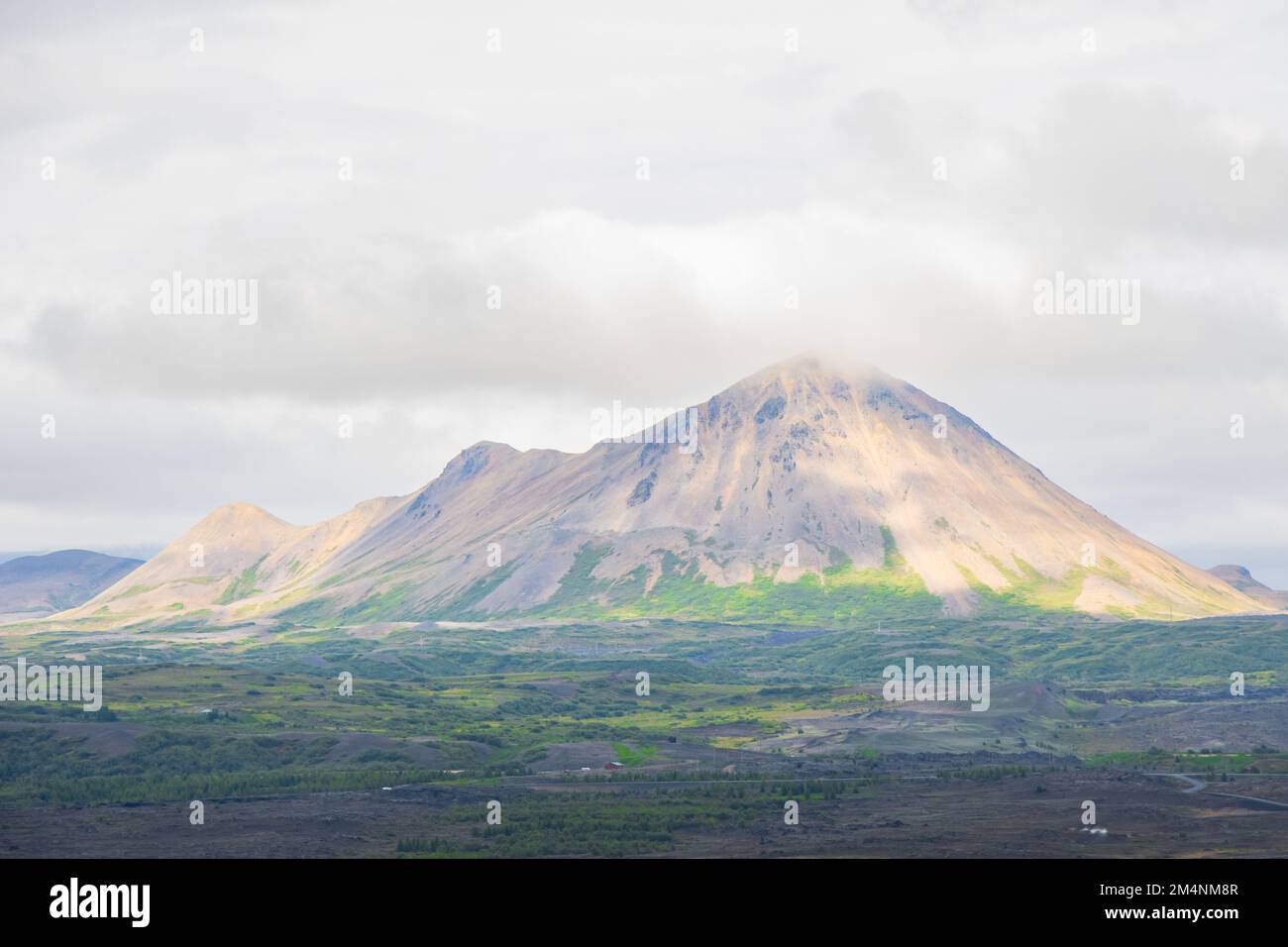 Hverfjall ring volcano crater in Myvatn region of North Iceland Stock ...