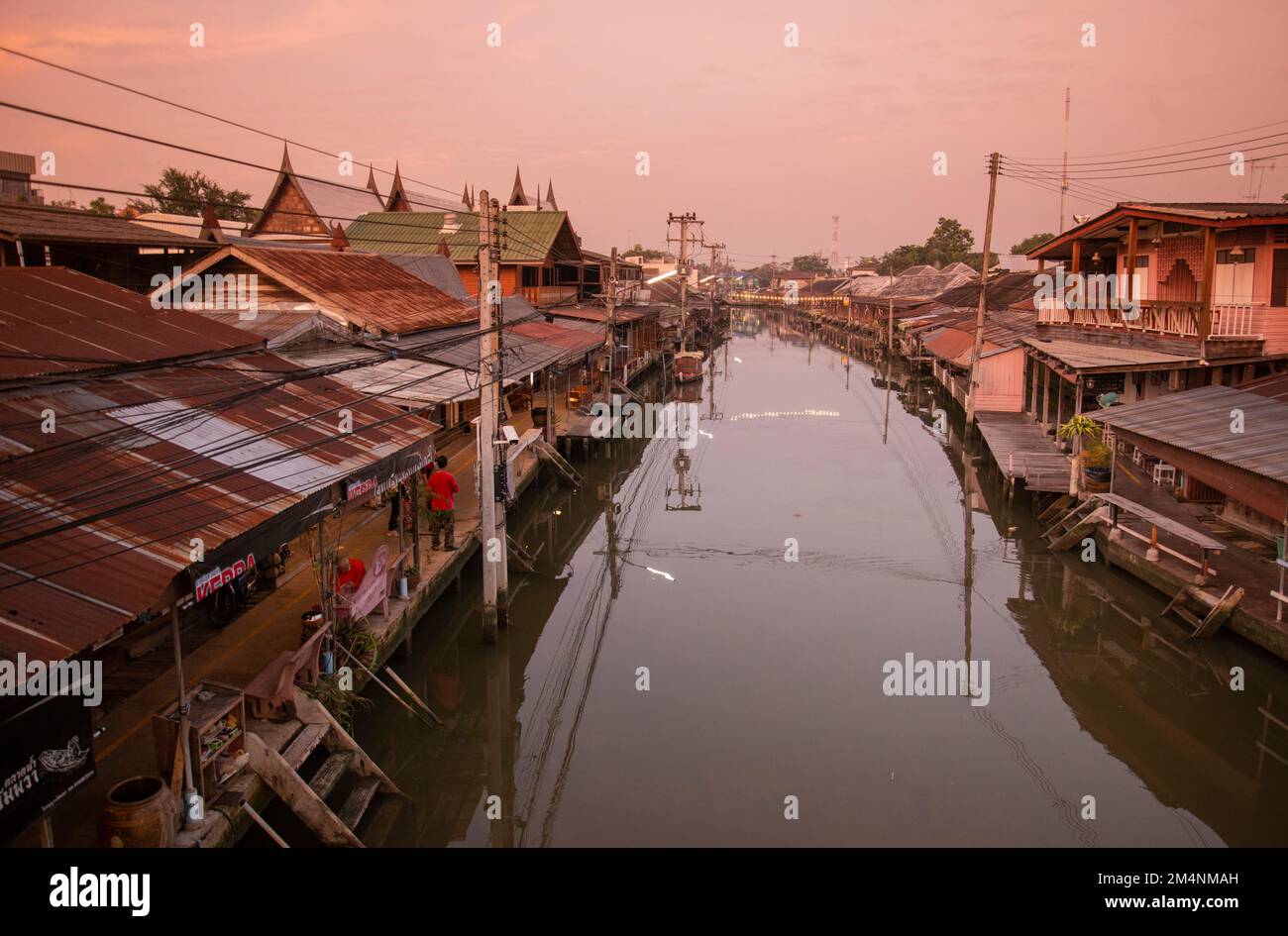 the architecture at the Klong Chula of the Mae Klong River in the Town ...