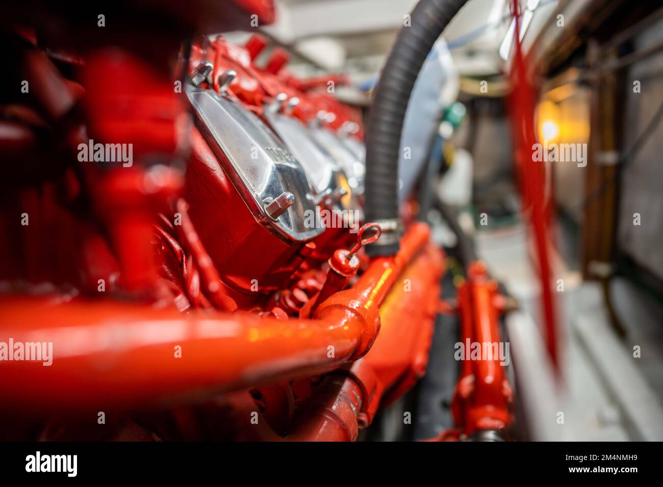 engine room of a boat. clean and neat in australia Stock Photo - Alamy
