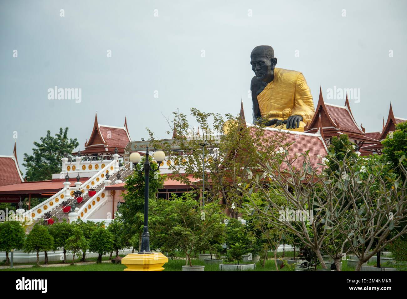 the a old stupa at the Wat Bang Kapom in the Town of Amphawa in the ...
