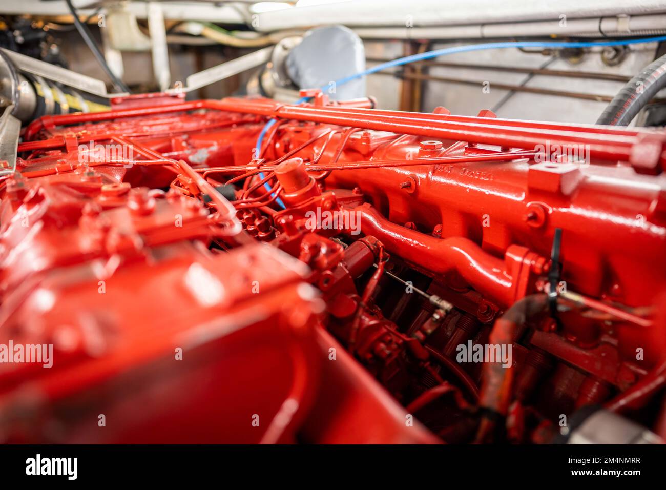 engine room of a boat. clean and neat in australia Stock Photo - Alamy