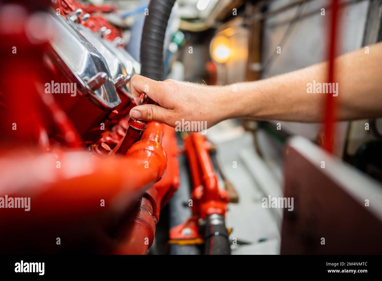 engine room of a fishing boat in tasmania, australia Stock Photo - Alamy