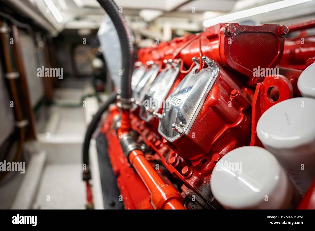 engine room of a boat. clean and neat in australia Stock Photo - Alamy
