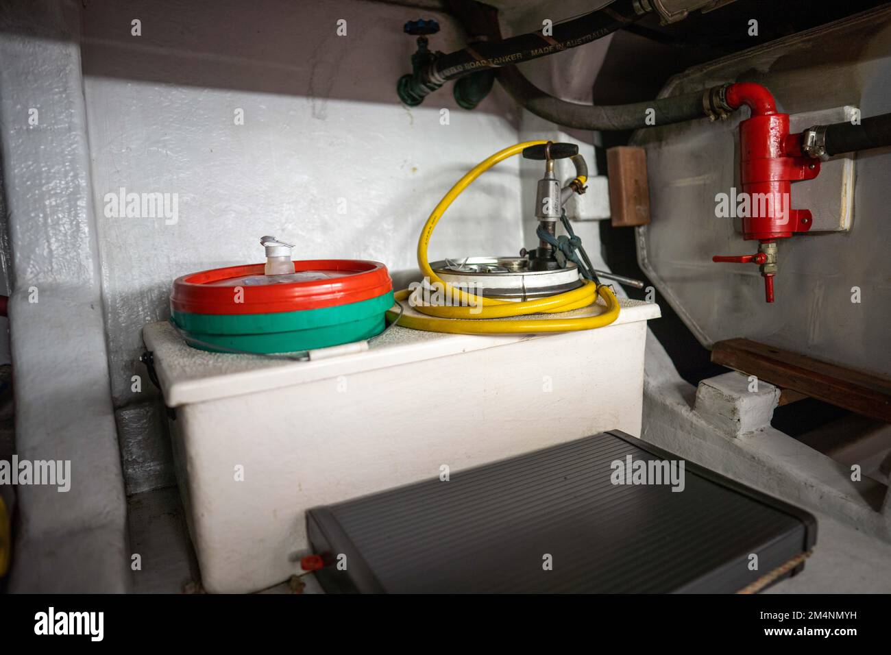 engine room of a boat. clean and neat in australia Stock Photo - Alamy