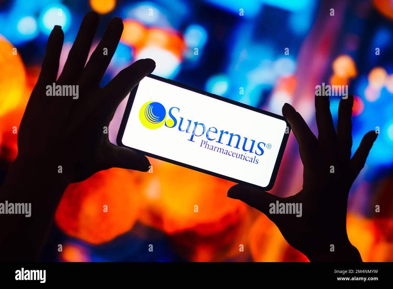 In this photo illustration, the Supernus Pharmaceuticals logo is ...
