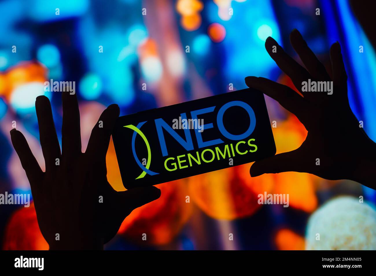 In this photo illustration, the NeoGenomics Laboratories logo is ...