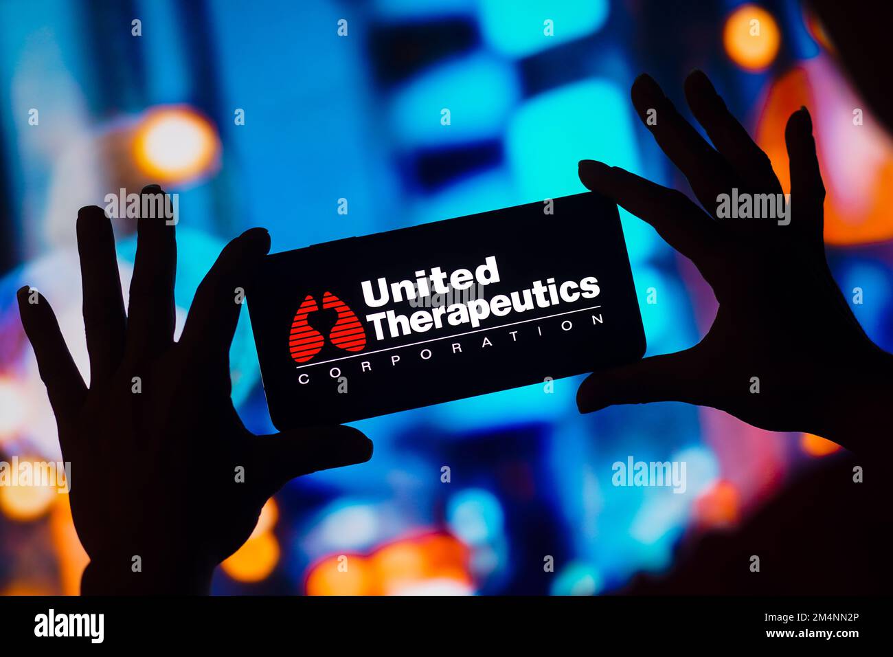 In this photo illustration, the United Therapeutics Corporation logo is ...