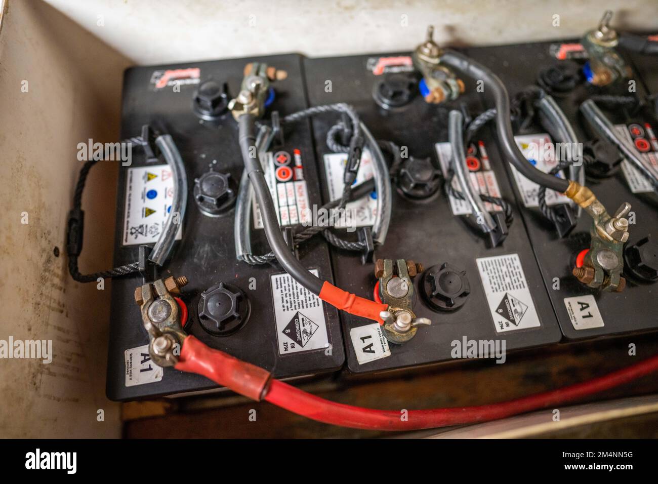 battery bank on a fishing boat in australia Stock Photo - Alamy