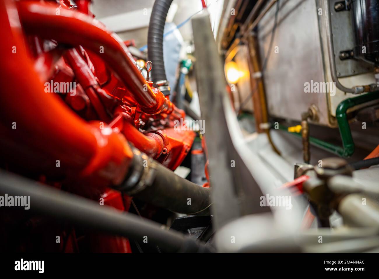engine room of a boat. clean and neat in australia Stock Photo - Alamy