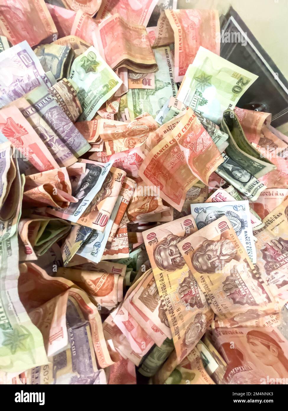 Closeup view of the Honduras currency, Lempiras cash Stock Photo - Alamy